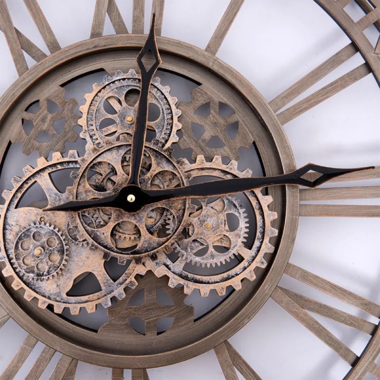 Horloge murale avec engrenage en mouvement - Mon Horloge Murale